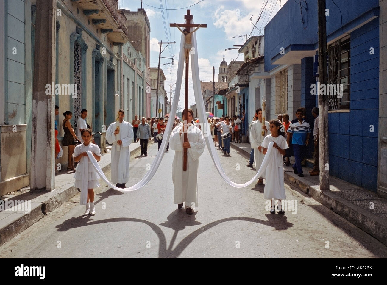 Catholic religious procession in Santa Clara Villa Clara Cuba Stock ...