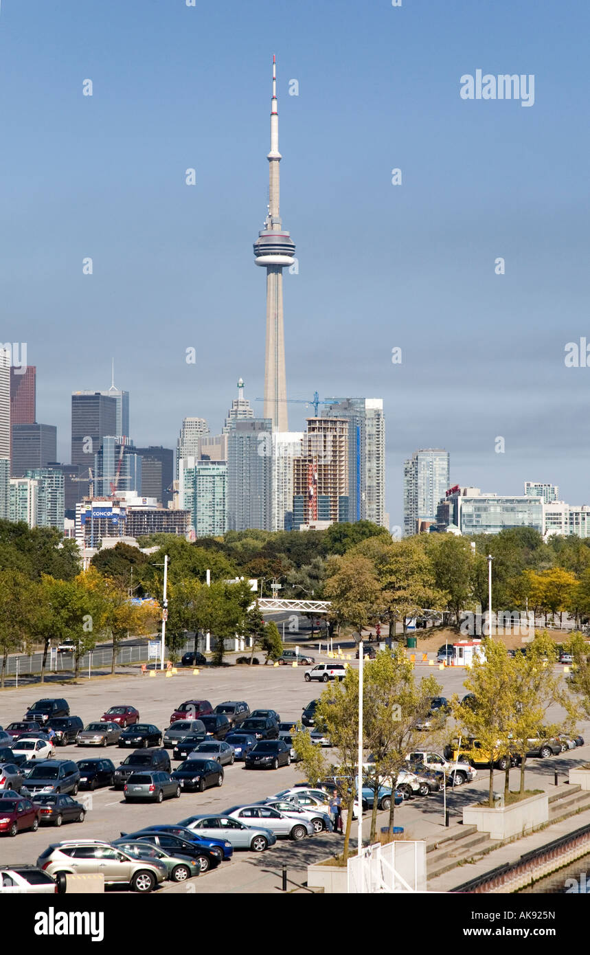 As seen from the parking lot of Ontario Place vertical Toronto Ontario ...