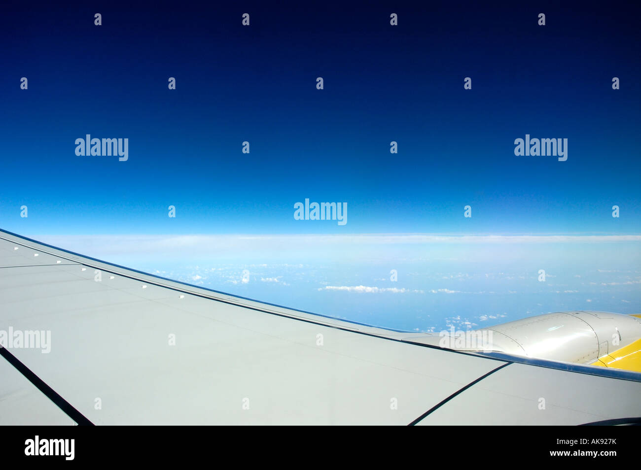 Colourful view out of passenger plane Stock Photo - Alamy