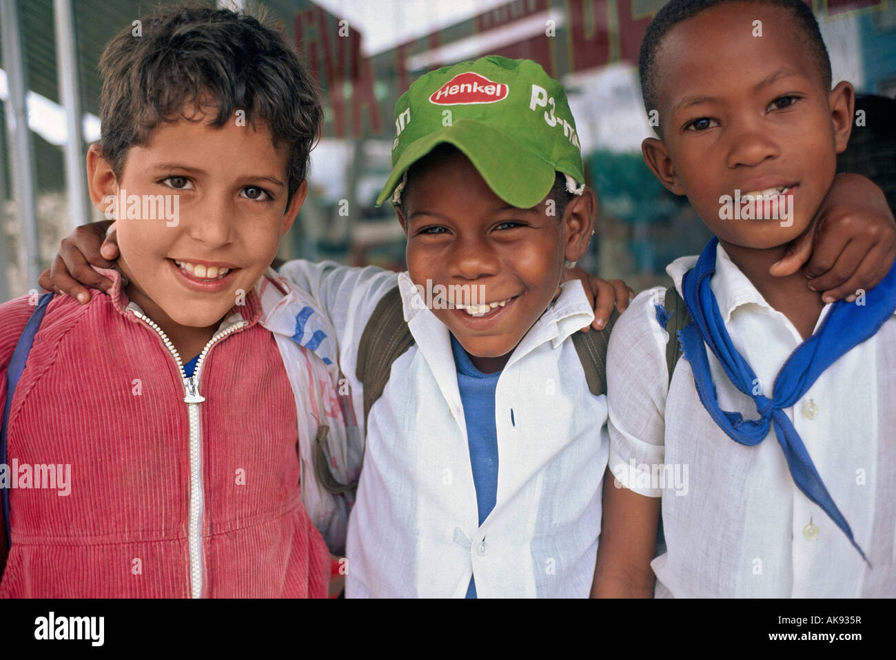 Portrait of three Cuban boys near Havana Cuba Stock Photo - Alamy