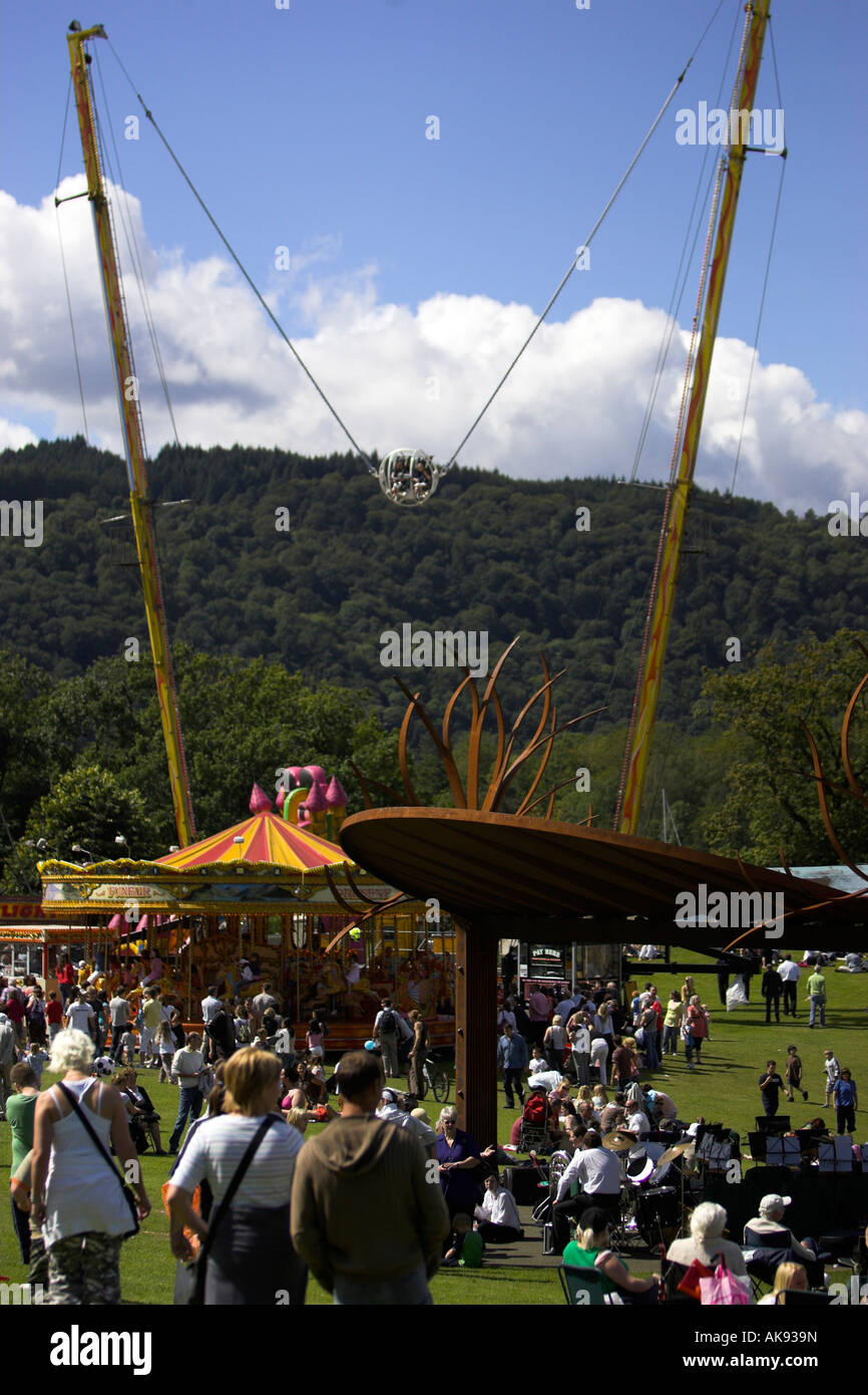 Funfair rides at the annual fair held on the Glebe - Bowness Bay on ...