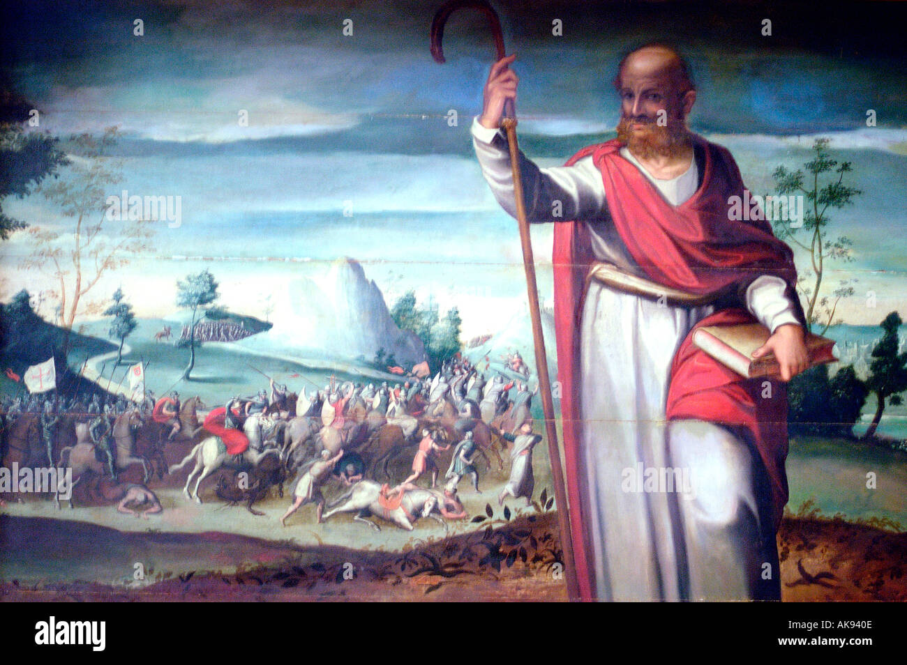 Portugal Templar church of Convento do Cristo at Tomar painting of the ...