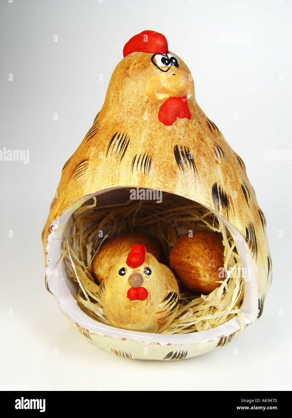 Hen and chick as symbol for Easter Stock Photo - Alamy