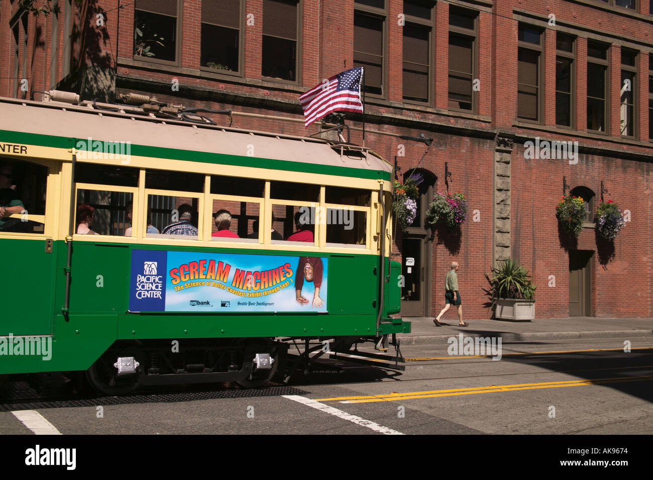 Waterfront Trolley in Pioneer Square Seattle Washington Stock Photo - Alamy