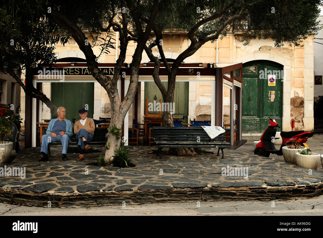 men sitting on bench in France Stock Photo - Alamy