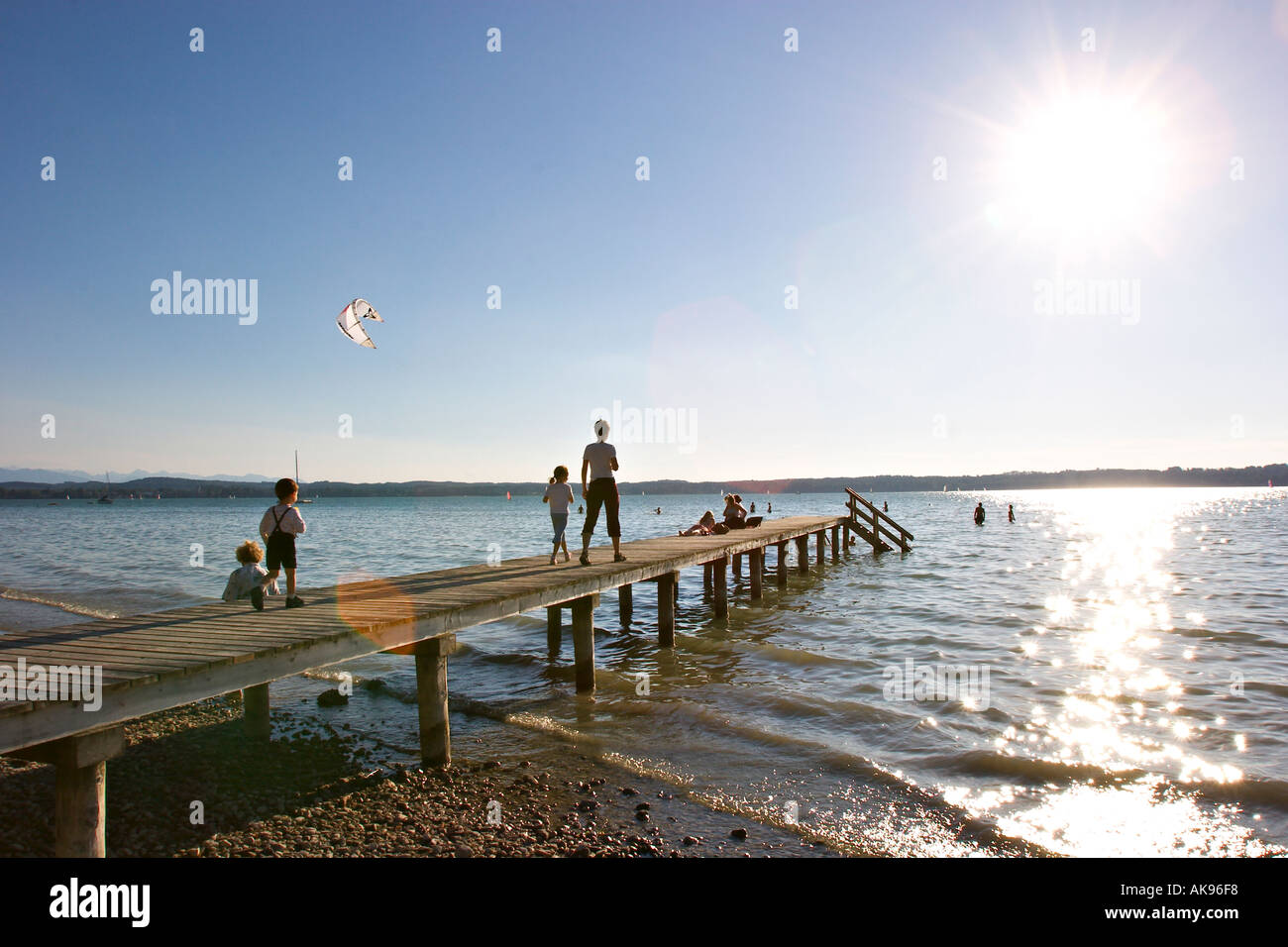 Starnberger lake footbridge hi-res stock photography and images - Alamy