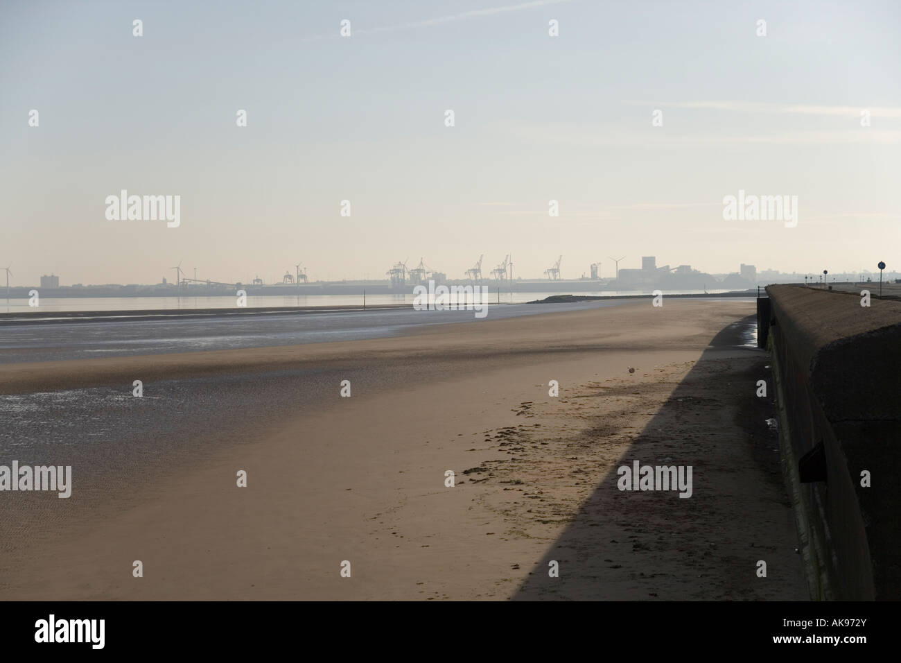 Bootle and Liverpool Docks and the Mersey River from New Brighton on ...