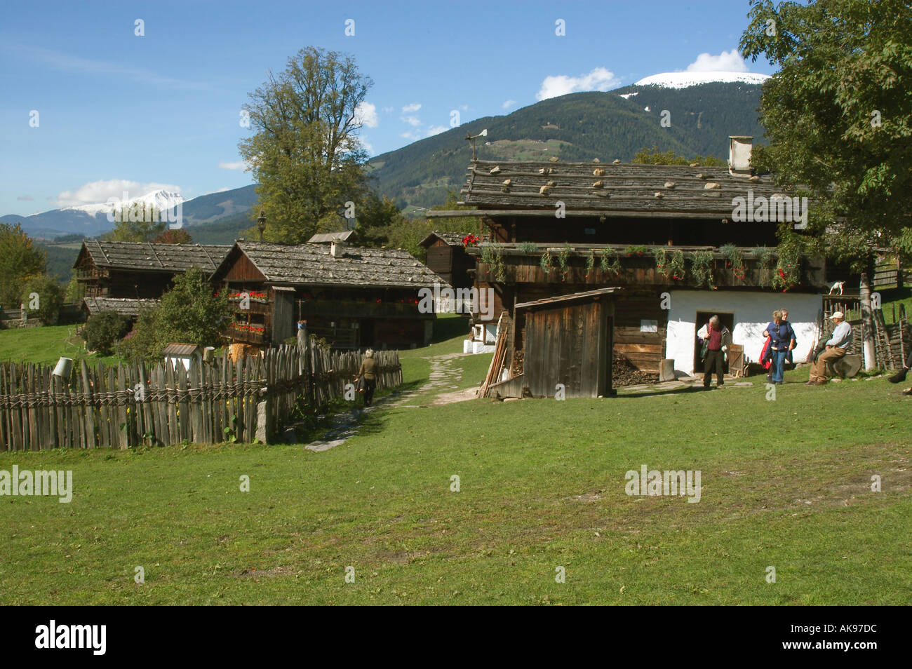 old farm houses in the open air museum of Dietenheim close to Bruneck ...