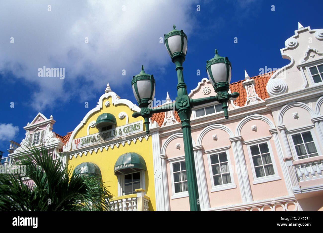 Aruba Dutch style buildings Stock Photo - Alamy