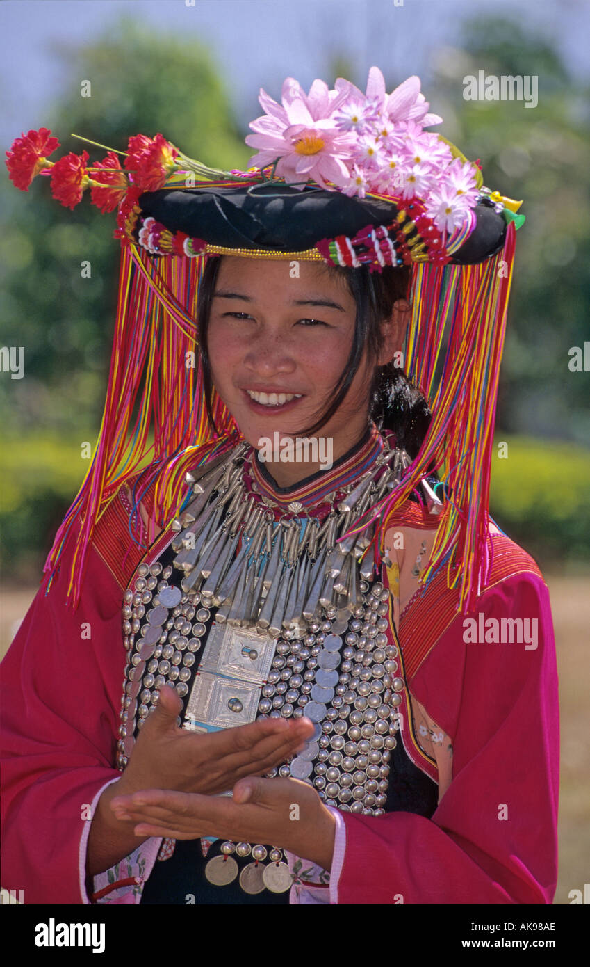 Lisu girl in traditional dress, Mae Salong, Thailand Stock Photo - Alamy