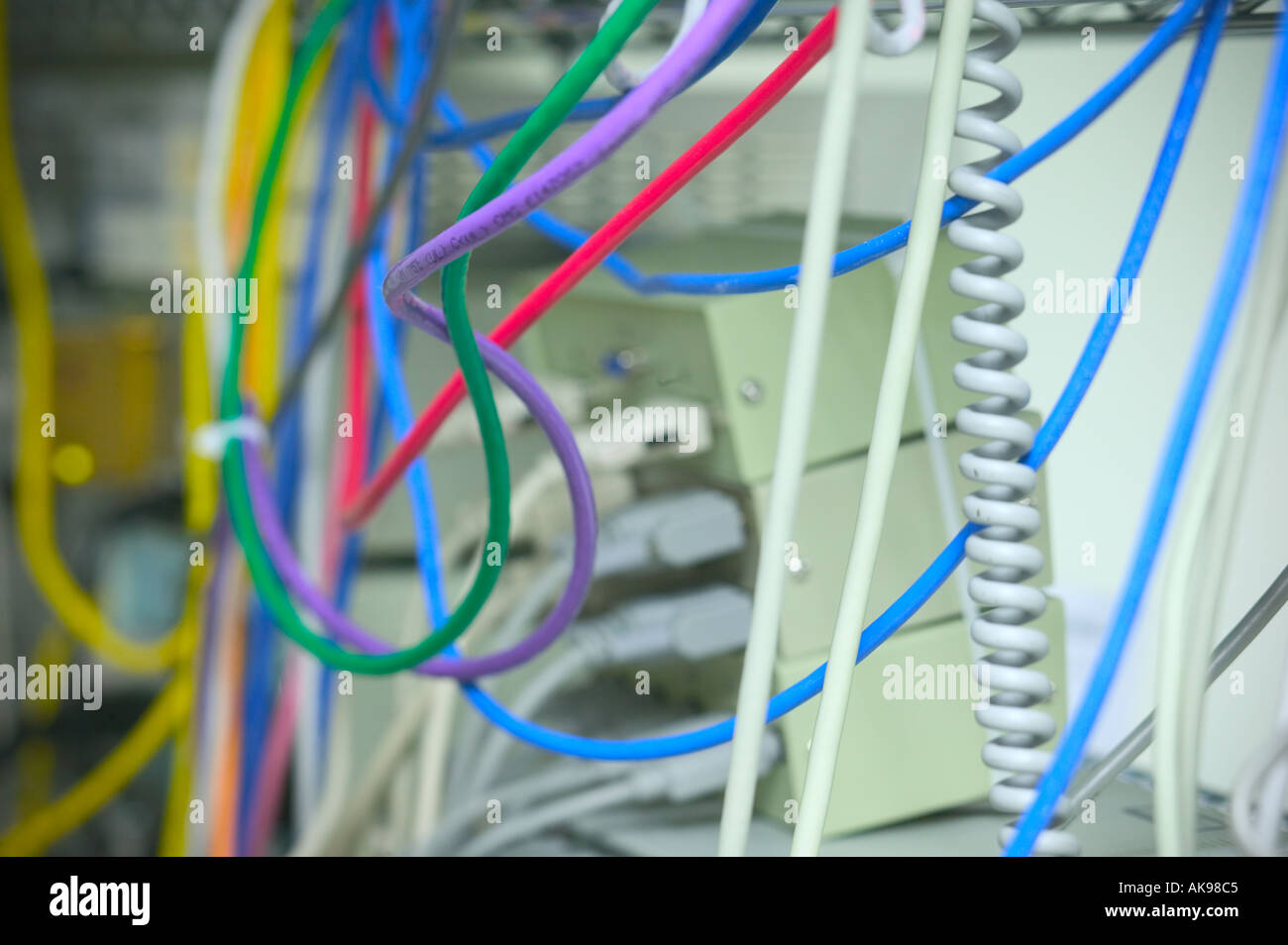 Computer Wires 2 Stock Photo - Alamy