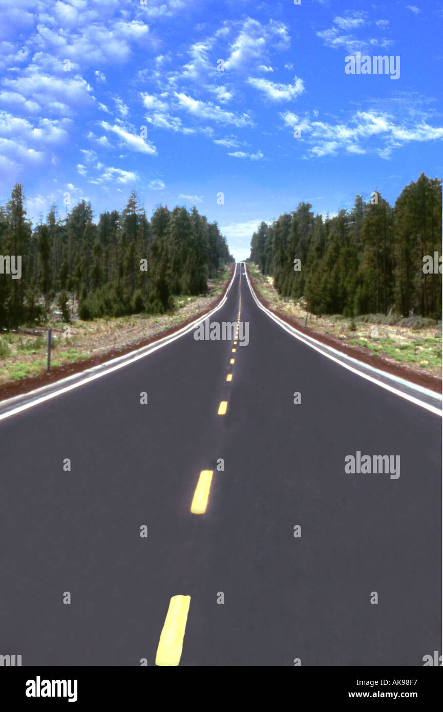 Long straight road in northwest hi-res stock photography and images - Alamy