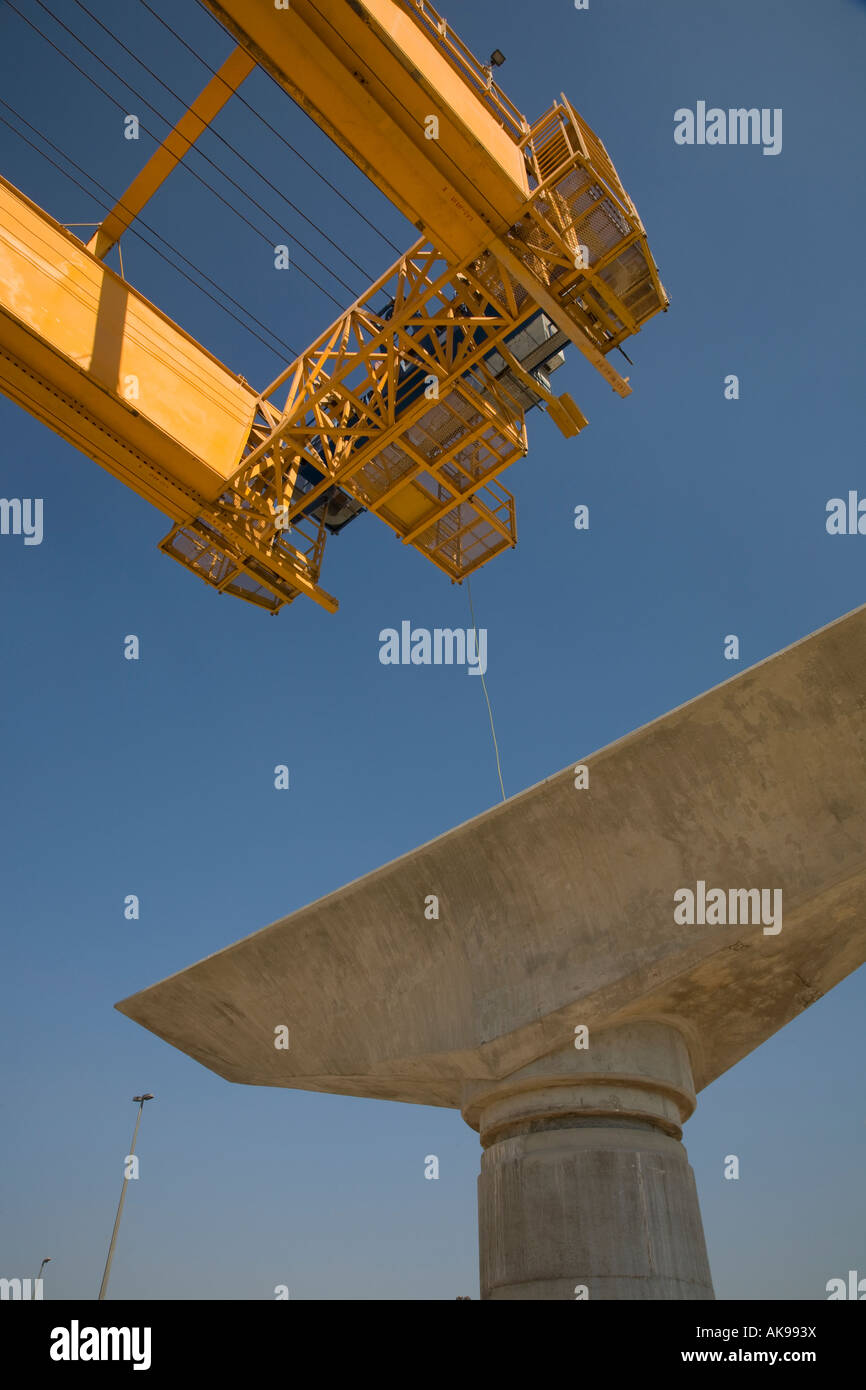 Elevated viaducts on the unfinished Dubai Metro rapid transit network ...
