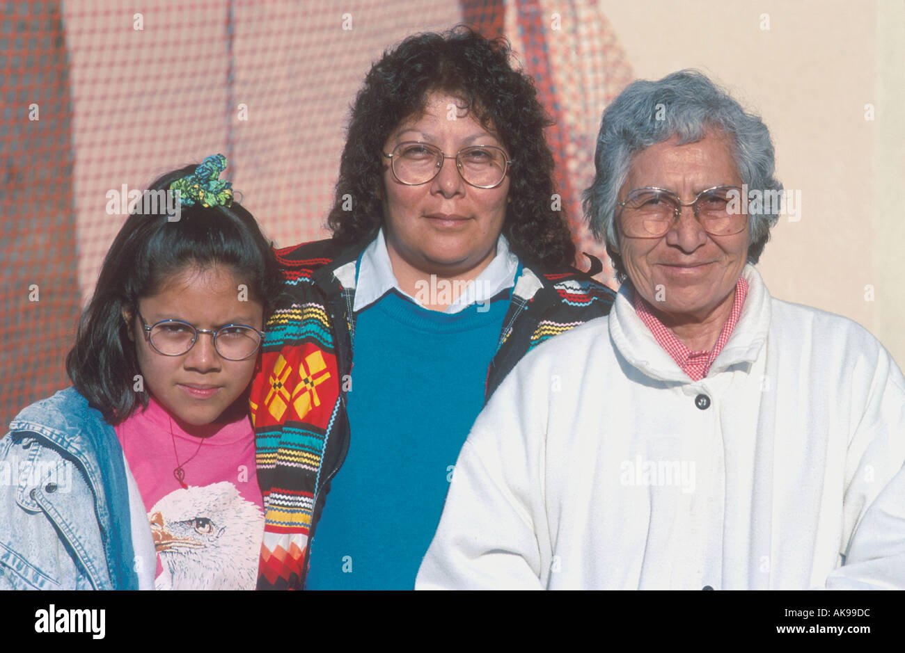 Three generations of Navajo Native American Indian women Grandmother ...