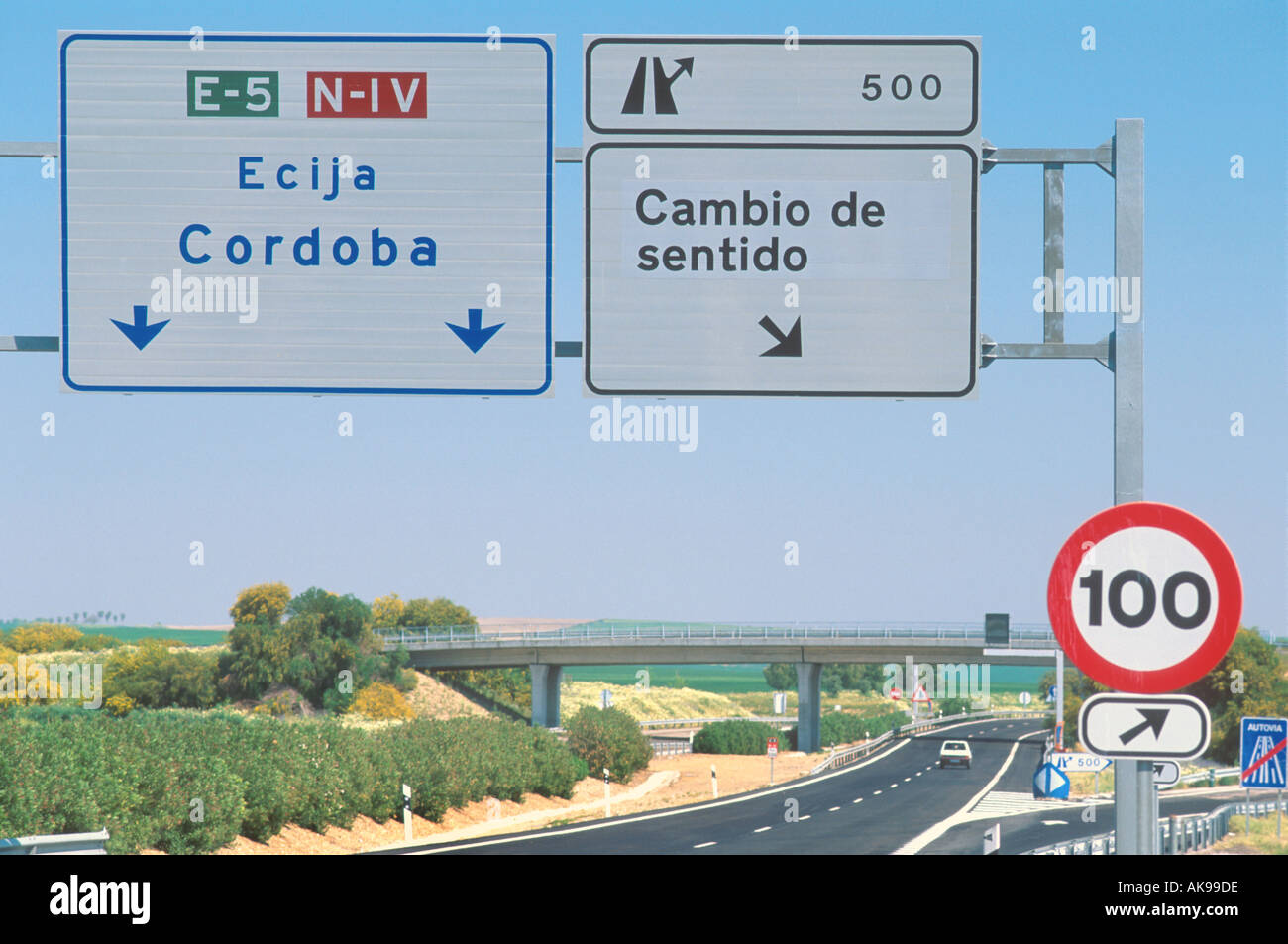 Autovia signs near Cordoba Spain Stock Photo - Alamy
