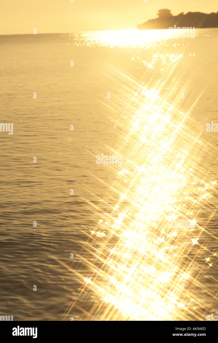 Sun reflection on the sea Stock Photo - Alamy