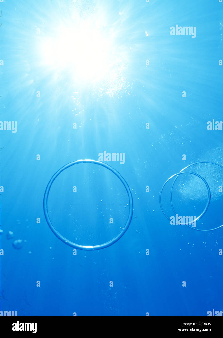 Bubble rings underwater Stock Photo - Alamy