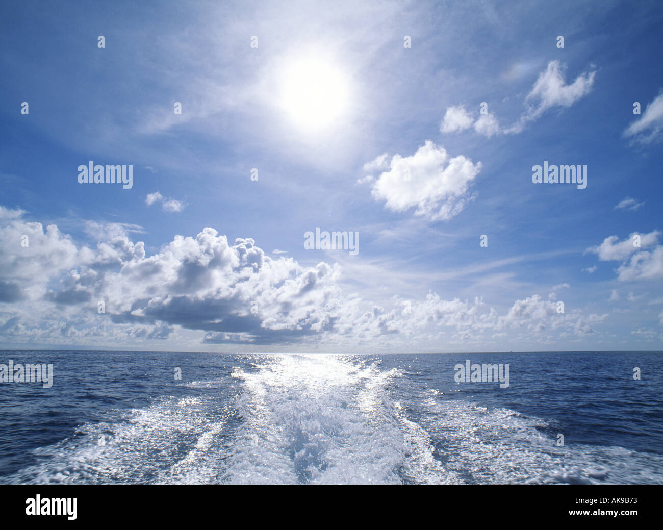 Wave trails of ship Stock Photo - Alamy