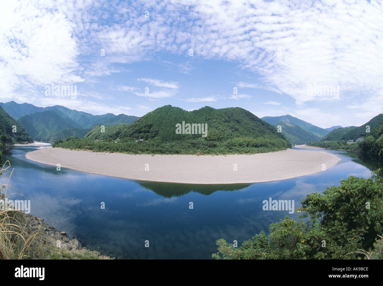 River and its land scenery Stock Photo - Alamy
