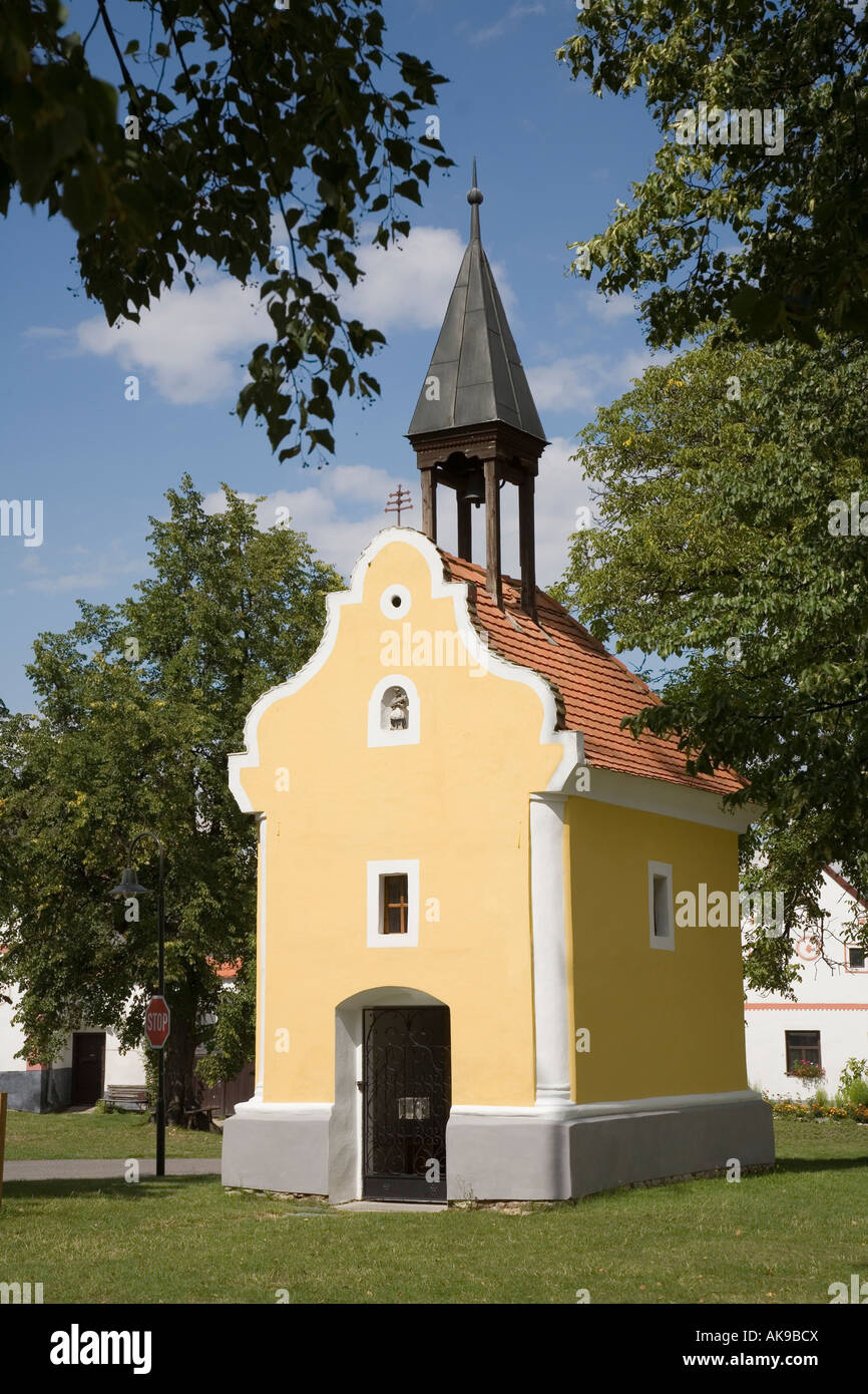 Small baroque church on village green Holasovice Czech republic Stock ...