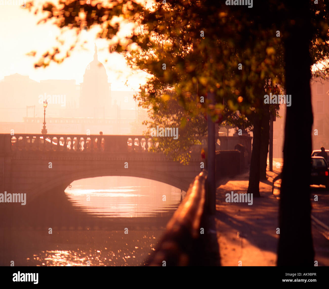 Dublin City, O'Connell Street Bridge and Quays, Ireland Stock Photo - Alamy