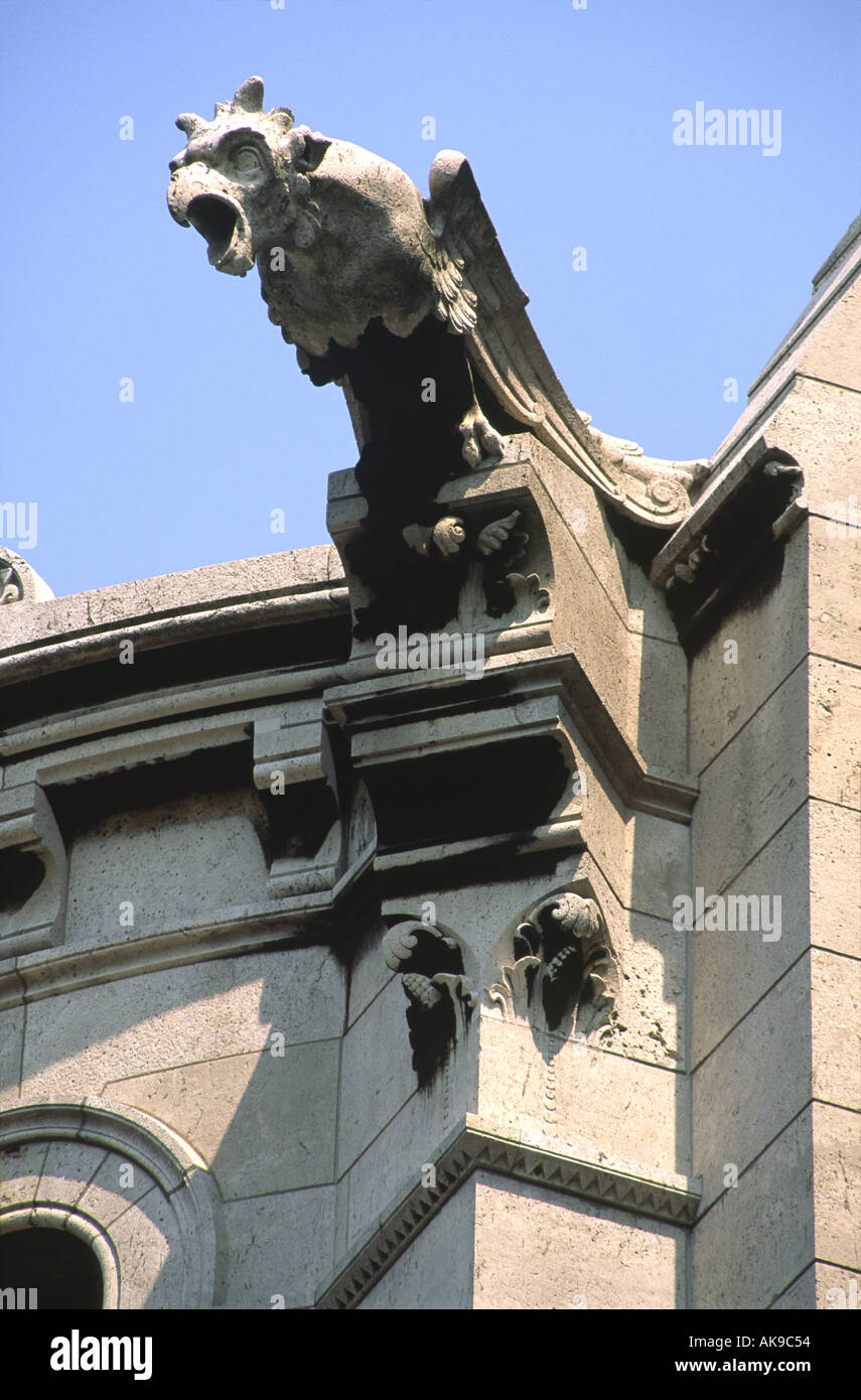 Grotesque or gargoyle, Sacre Coeur, Montmartre, Paris, France Stock ...