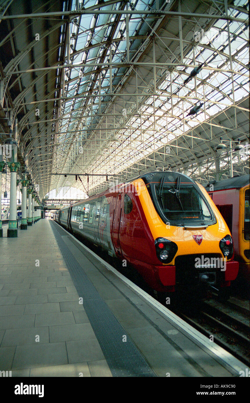 Piccadilly station manchester england trains roof perspective railway ...