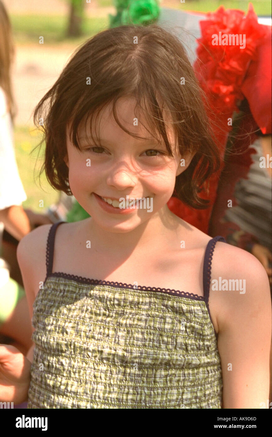 Smiling girl age 10 celebrating Cinco de Mayo Festival. St Paul ...