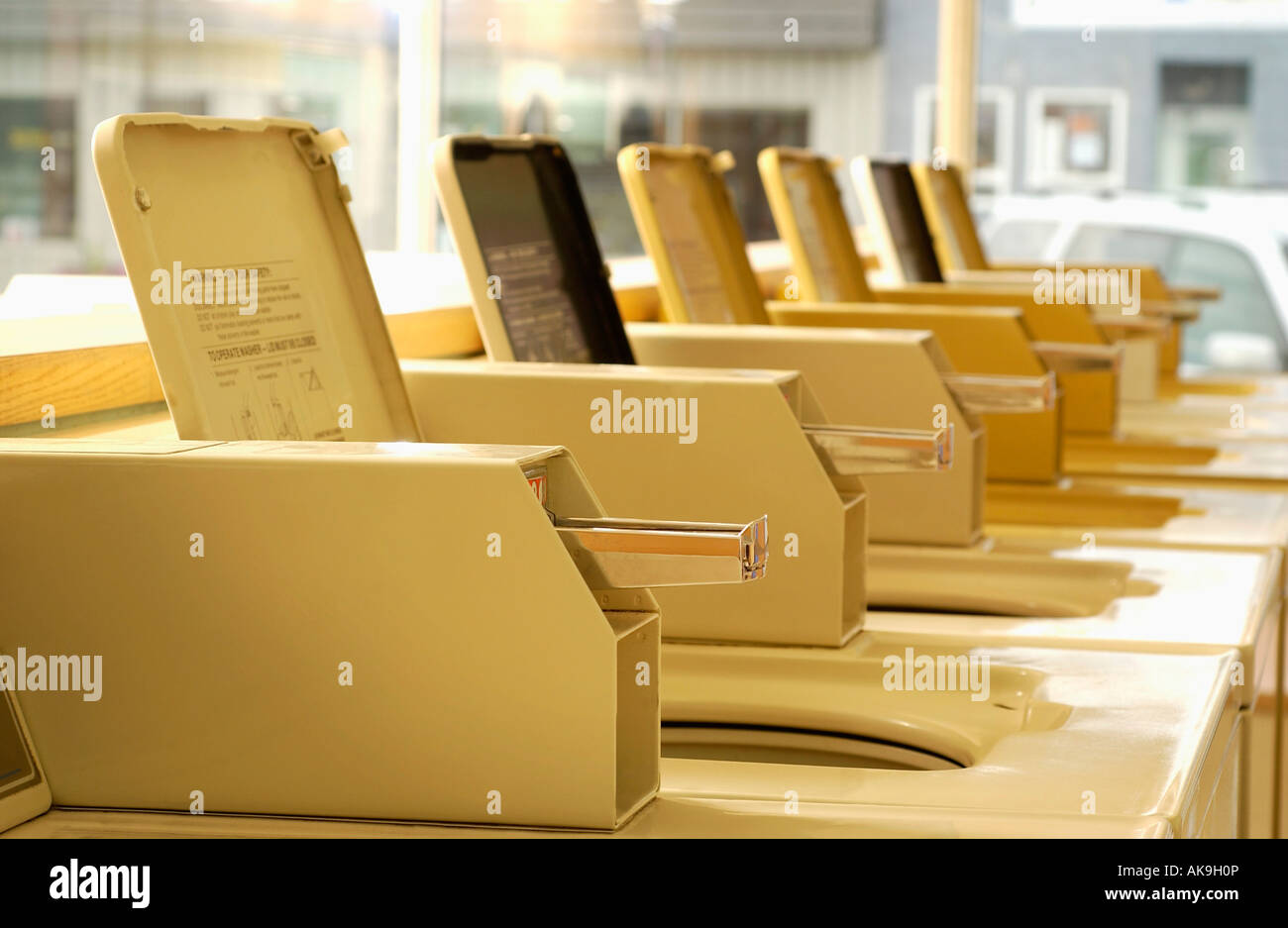 Row of washing machines Stock Photo - Alamy