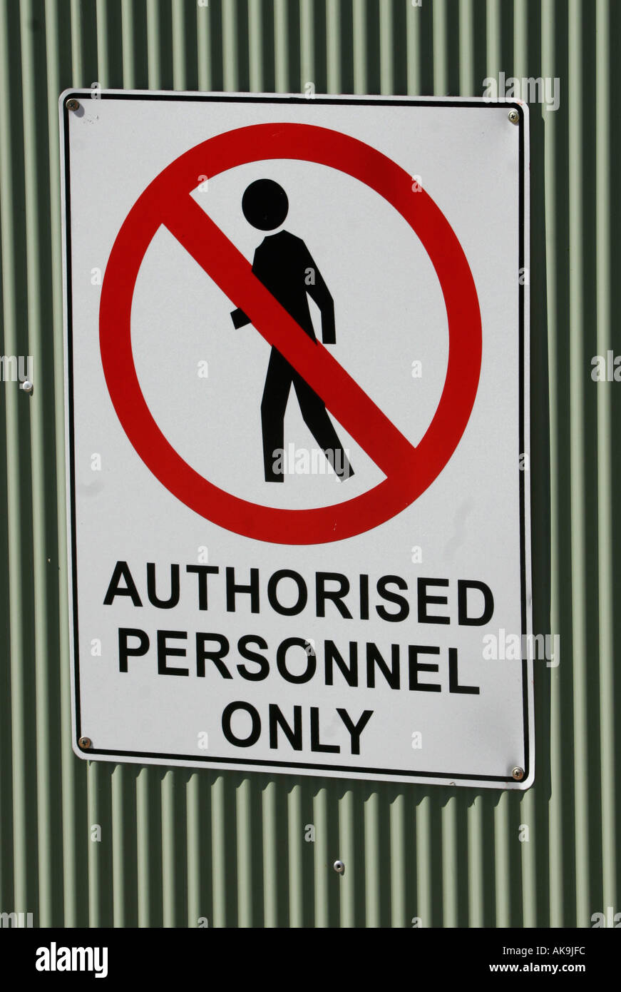 Authorized Personnel sign Stock Photo - Alamy
