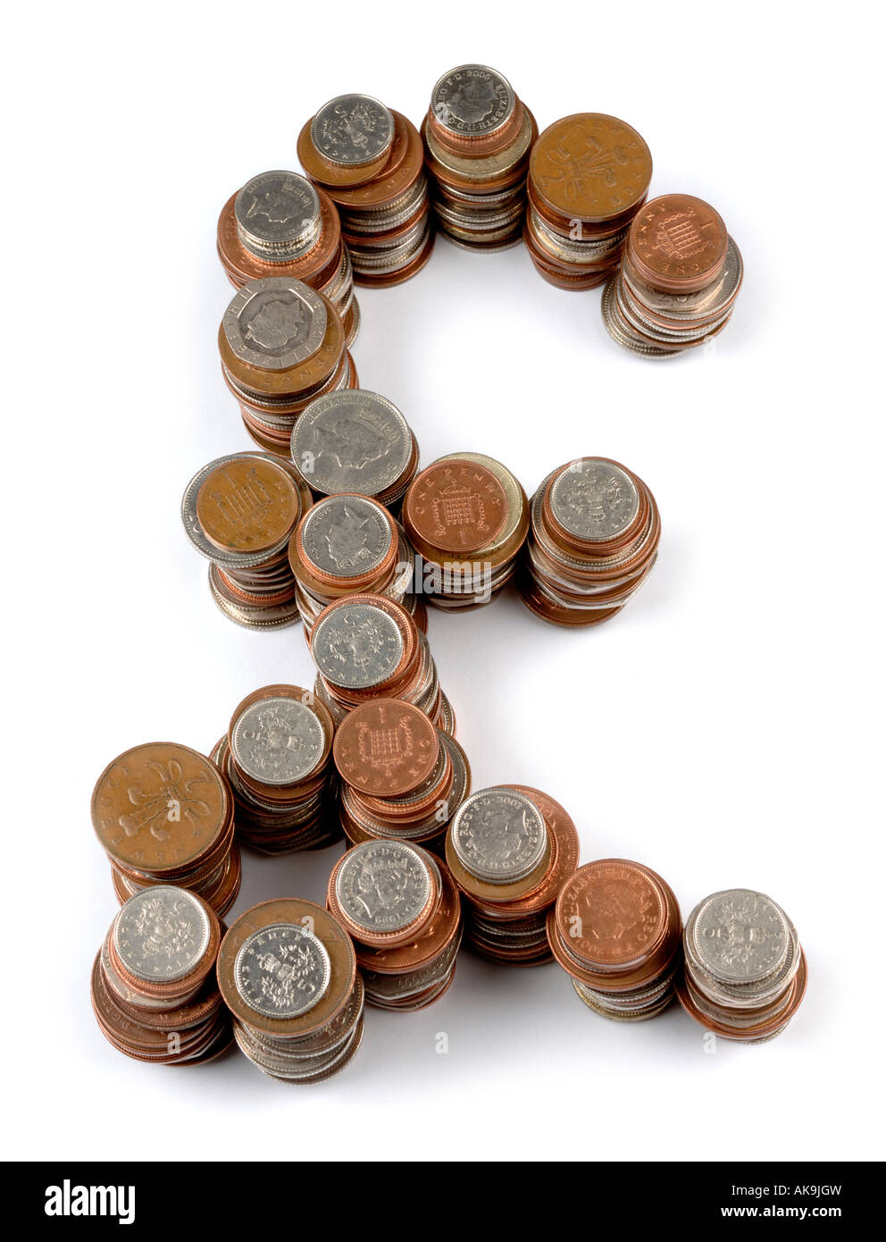Pound symbol made from coins hi-res stock photography and images - Alamy