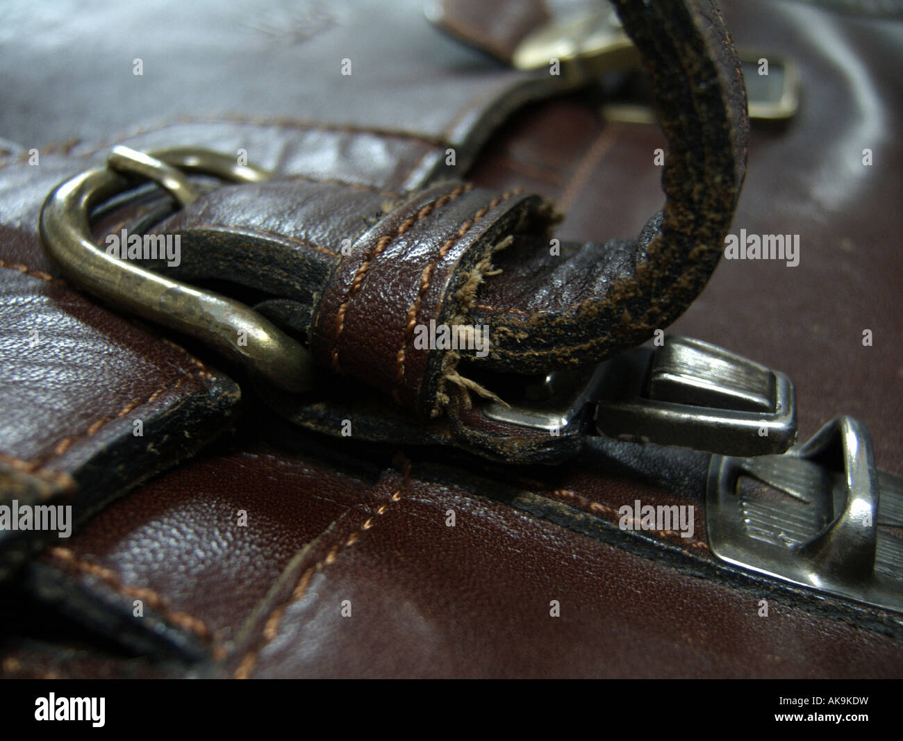 Closeup of a leather handbag s fastener Stock Photo - Alamy