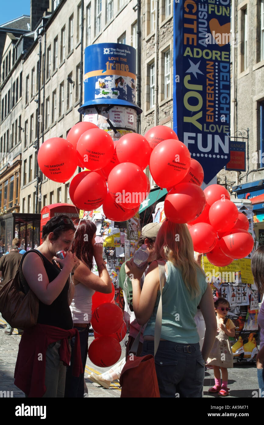 Edinburgh International Festival Scotland UK Europe street scene with ...