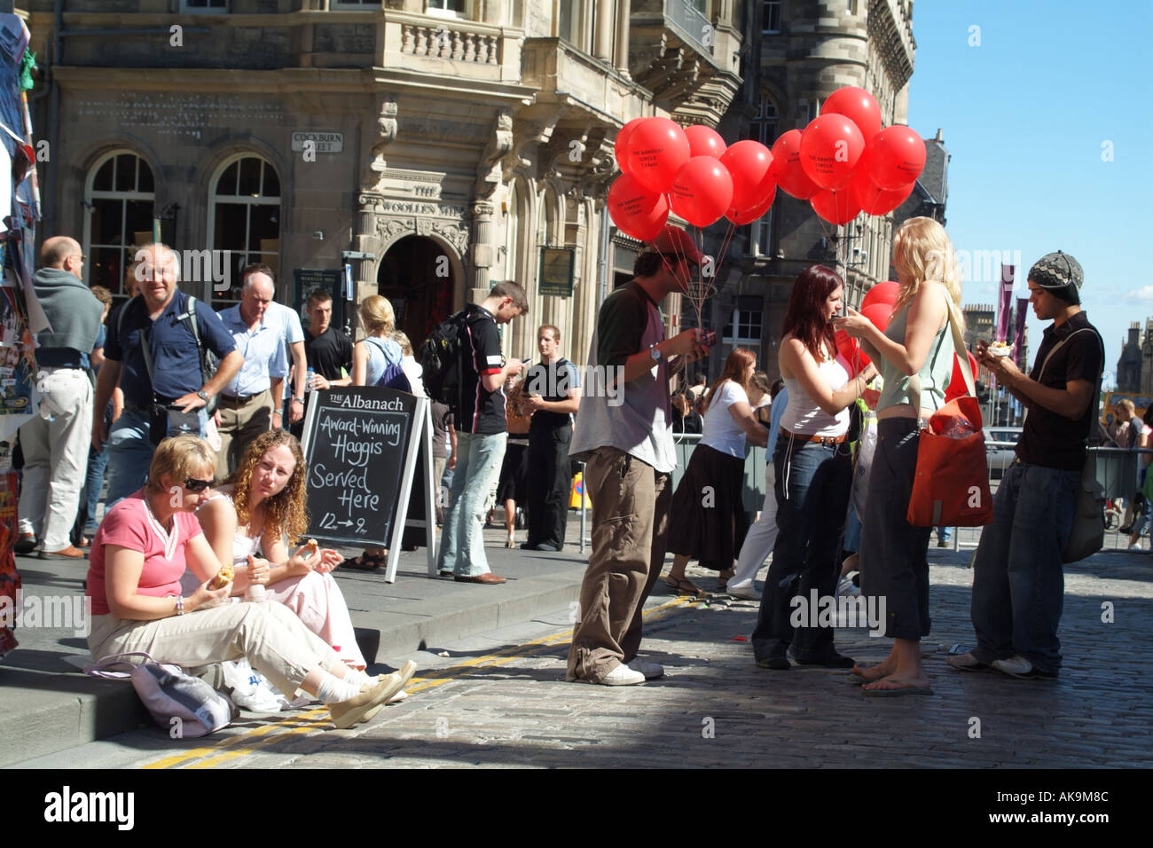 Edinburgh International Festival Scotland UK Europe street scene with ...
