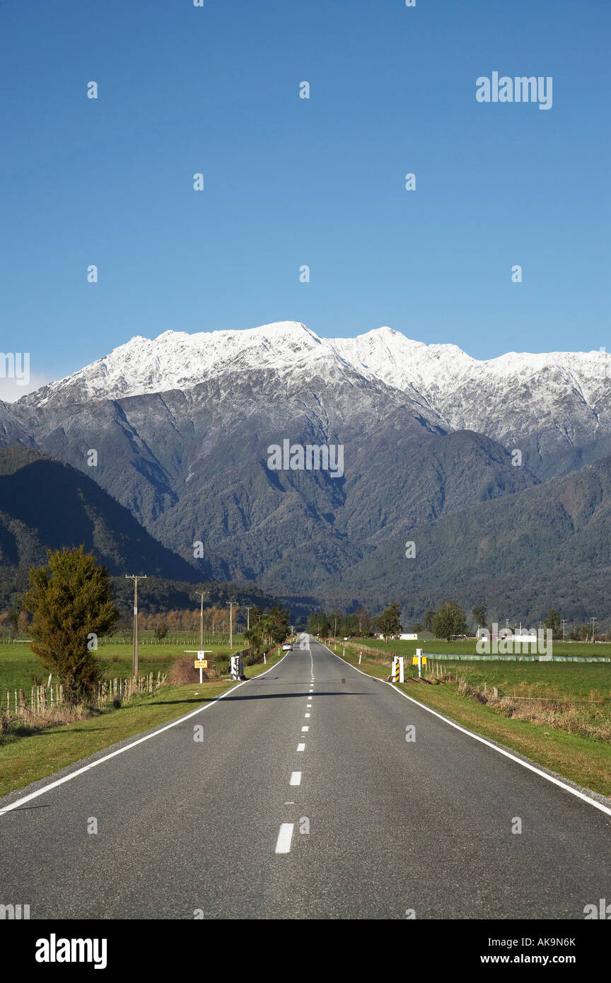 Road near Harihari and Wilberg Range West Coast South Island New ...