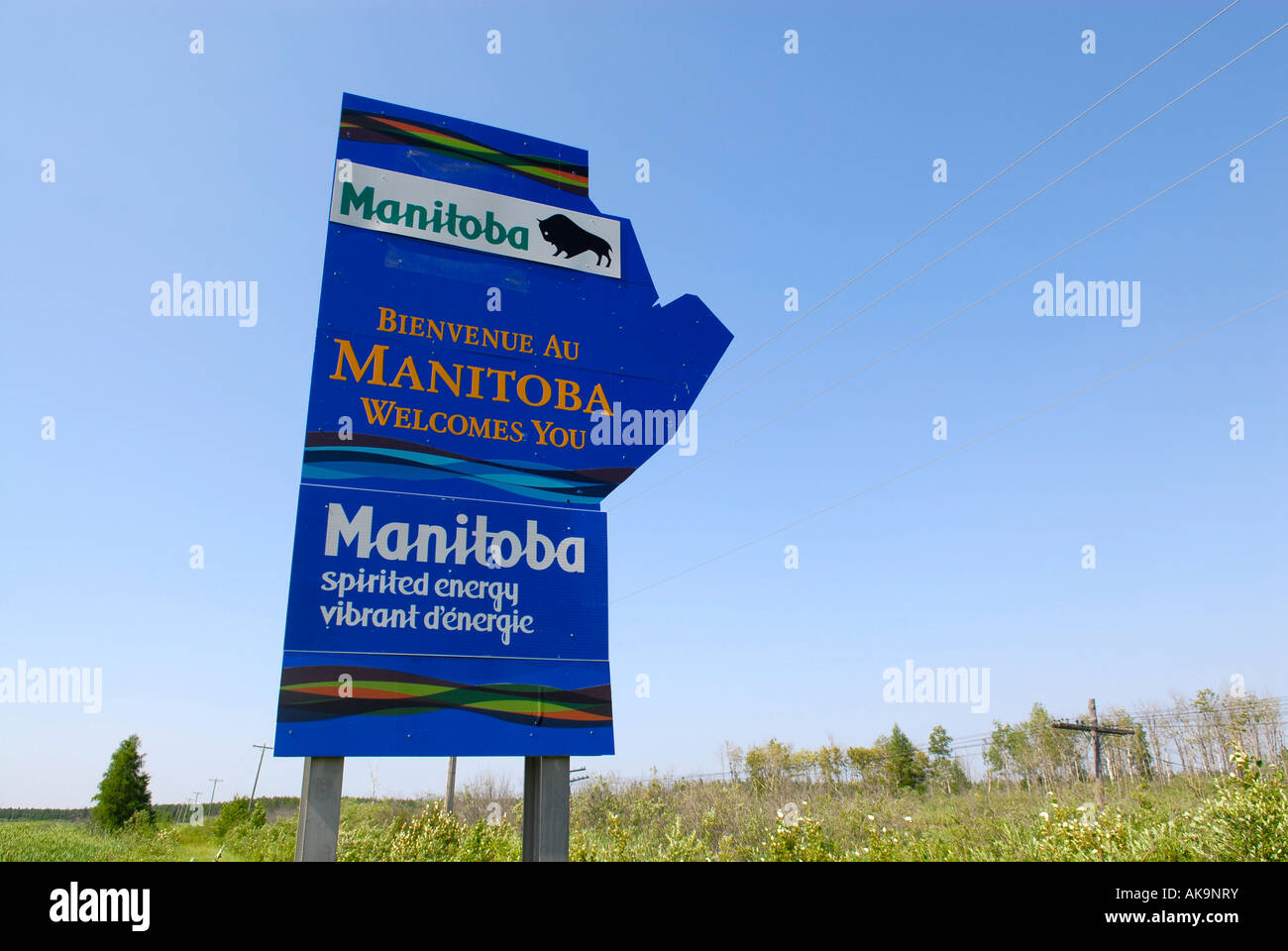 Welcome to Manitoba Canada sign at the Manitoba and Minnesota U S ...
