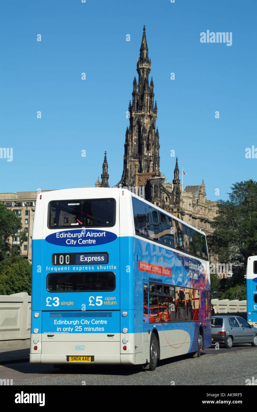 Edinburgh Scotland UK Europe Airport Express shuttle bus Stock Photo ...