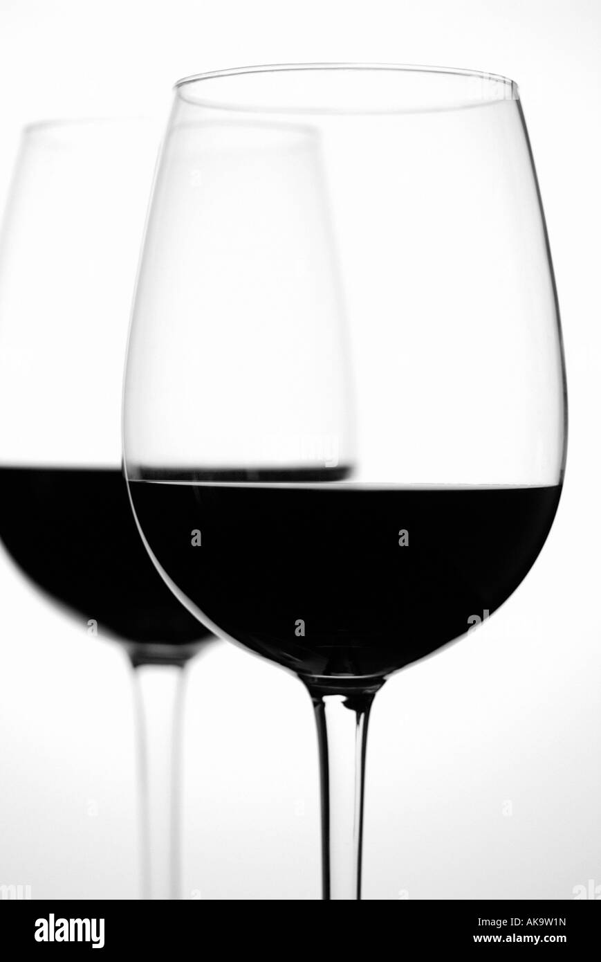 Two red wine glasses Stock Photo - Alamy