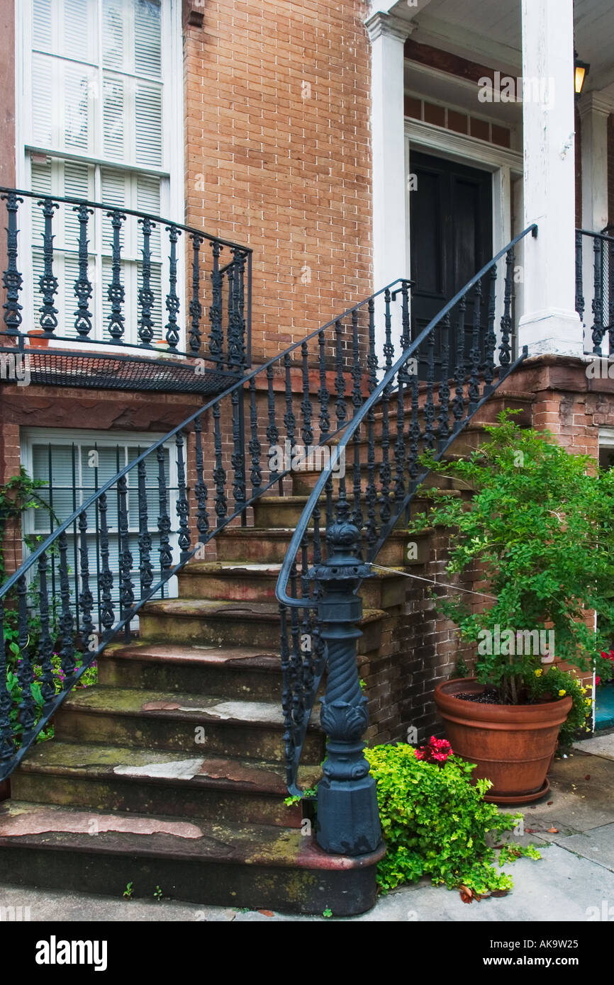 Staircase in the Historic District of Savannah Georgia Stock Photo - Alamy