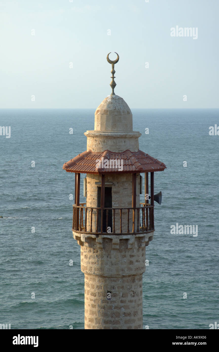 Israel Tel Aviv - Jaffa The turret of the El Baher mosque in old Jaffa ...