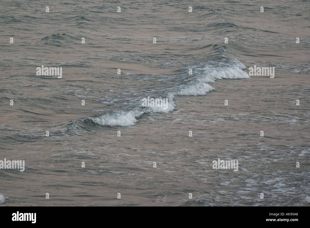 Small wave breaks in shallow water Stock Photo - Alamy