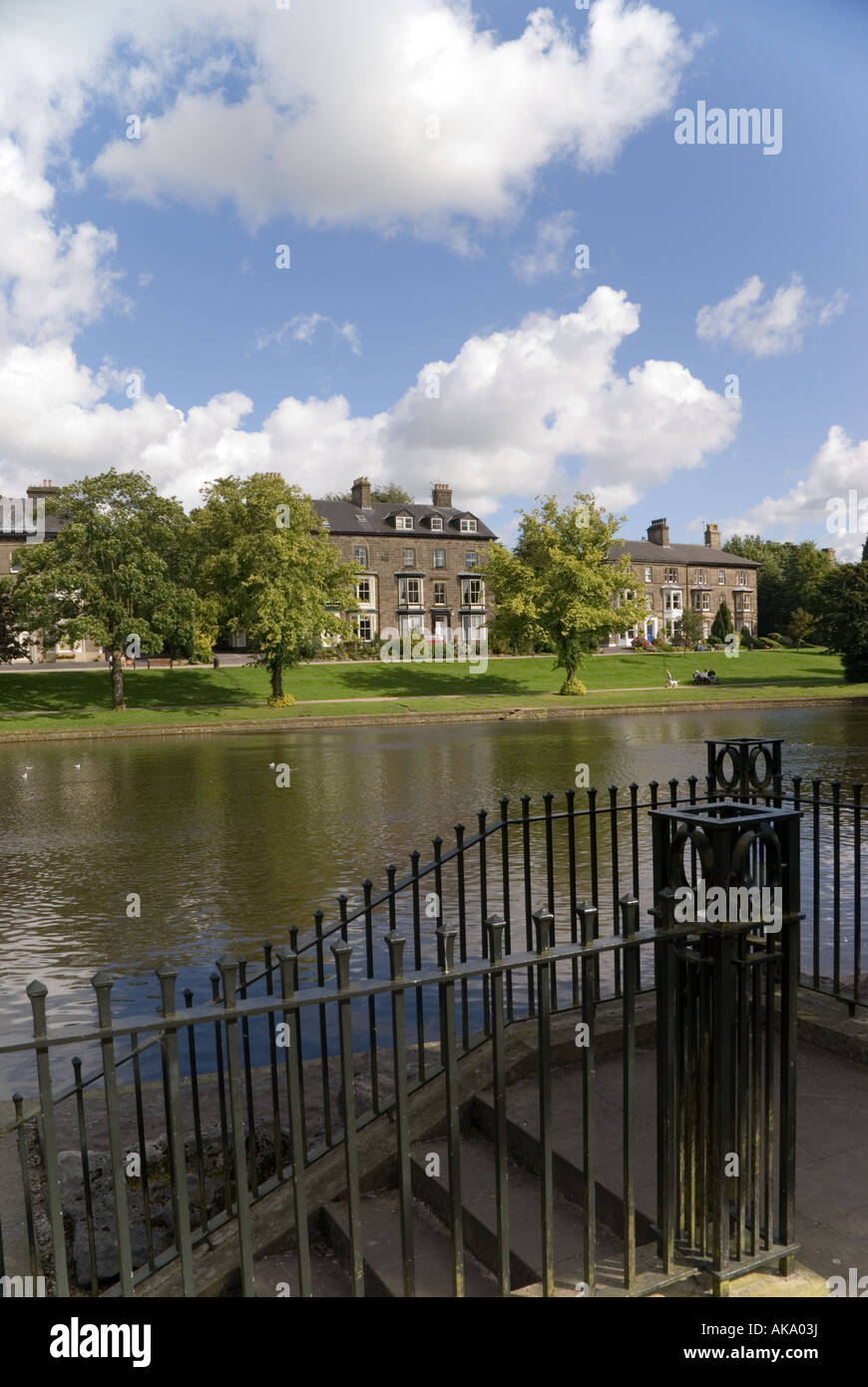 The Main Lake from the Boathouse in the Pavailion Gardens, Buxton Stock ...