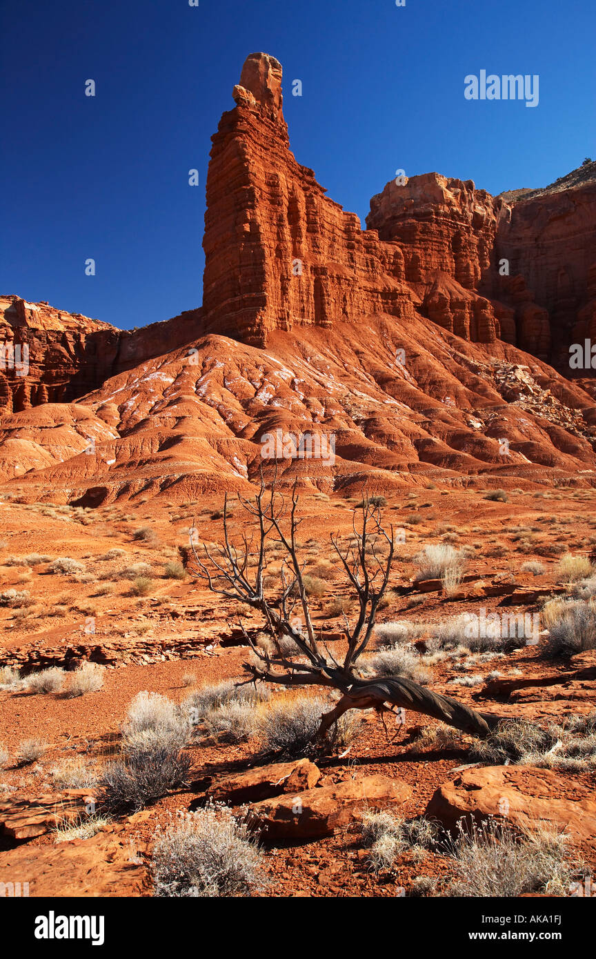 Chimney Rock Capitol Reef National Park Southern Utah USA Stock Photo ...