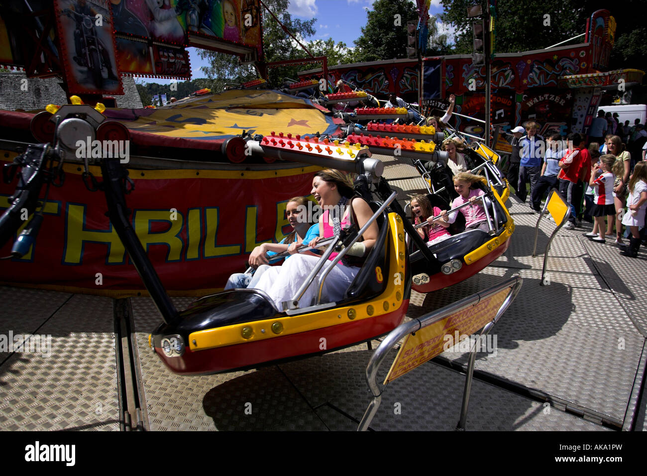 Funfair rides at the annual fair held on the Glebe - Bowness Bay on ...