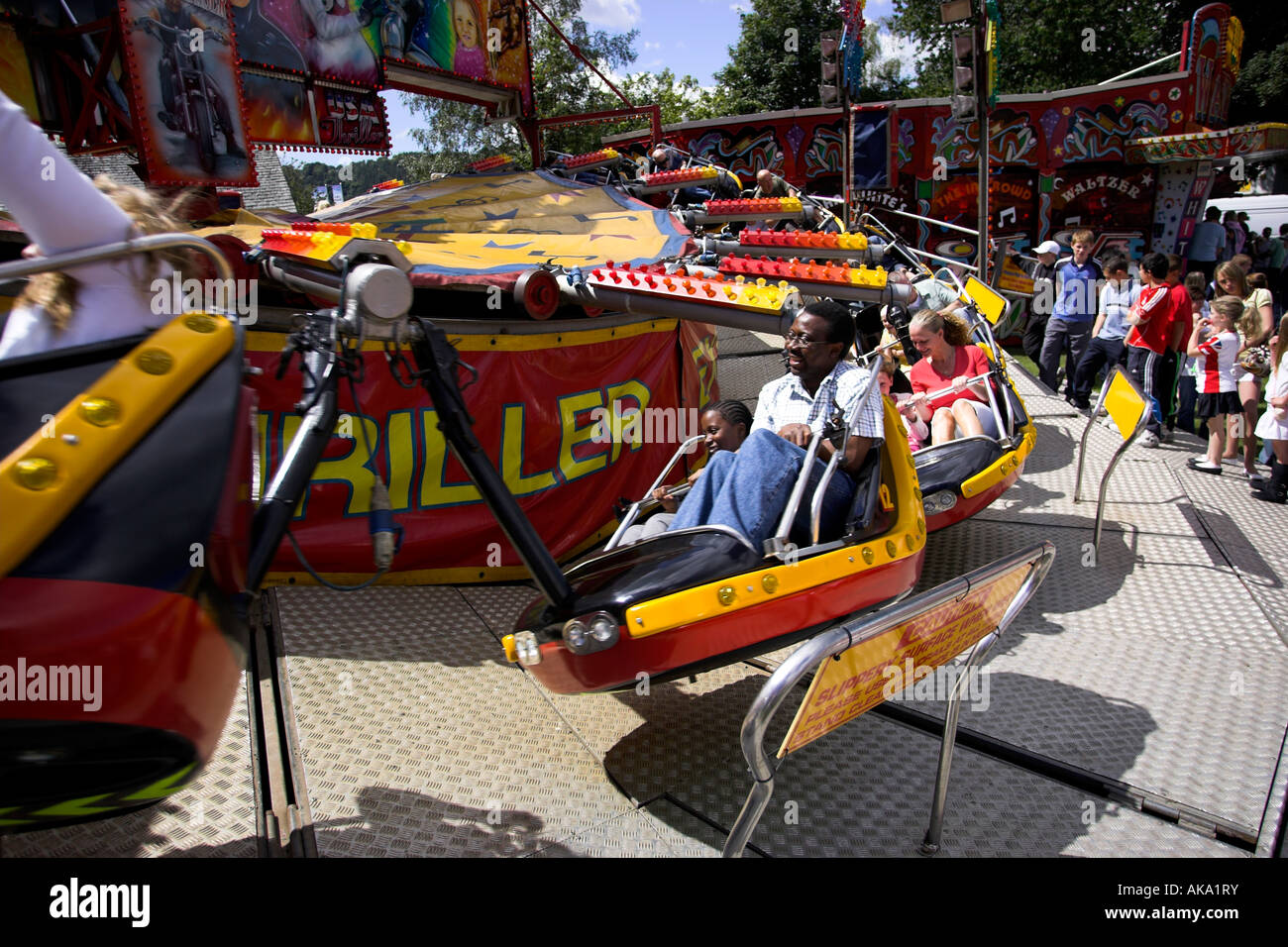 Funfair rides at the annual fair held on the Glebe - Bowness Bay on ...