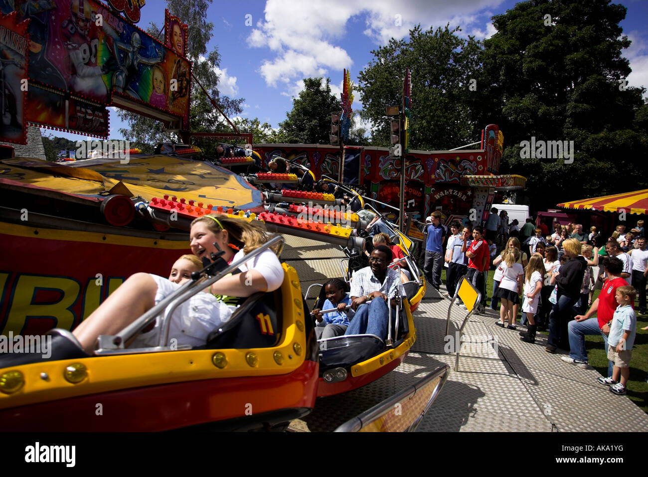 Funfair rides at the annual fair held on the Glebe - Bowness Bay on ...