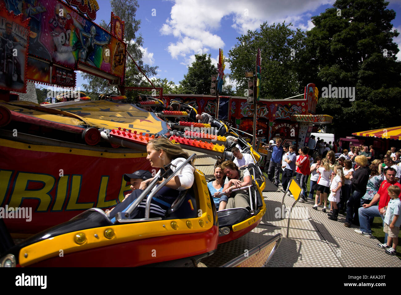 Funfair rides at the annual fair held on the Glebe - Bowness Bay on ...