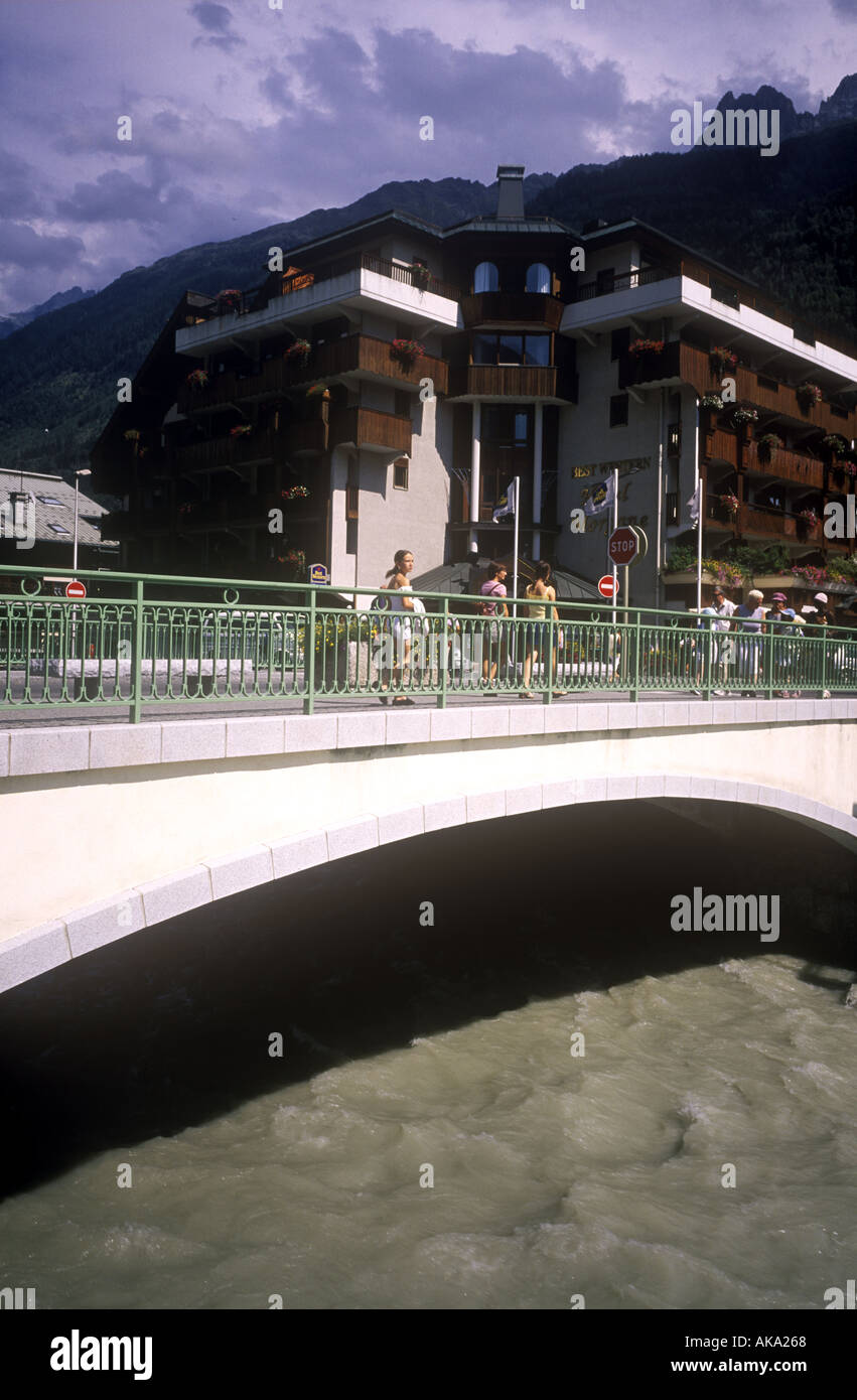 Bridge at Chamonix Stock Photo - Alamy