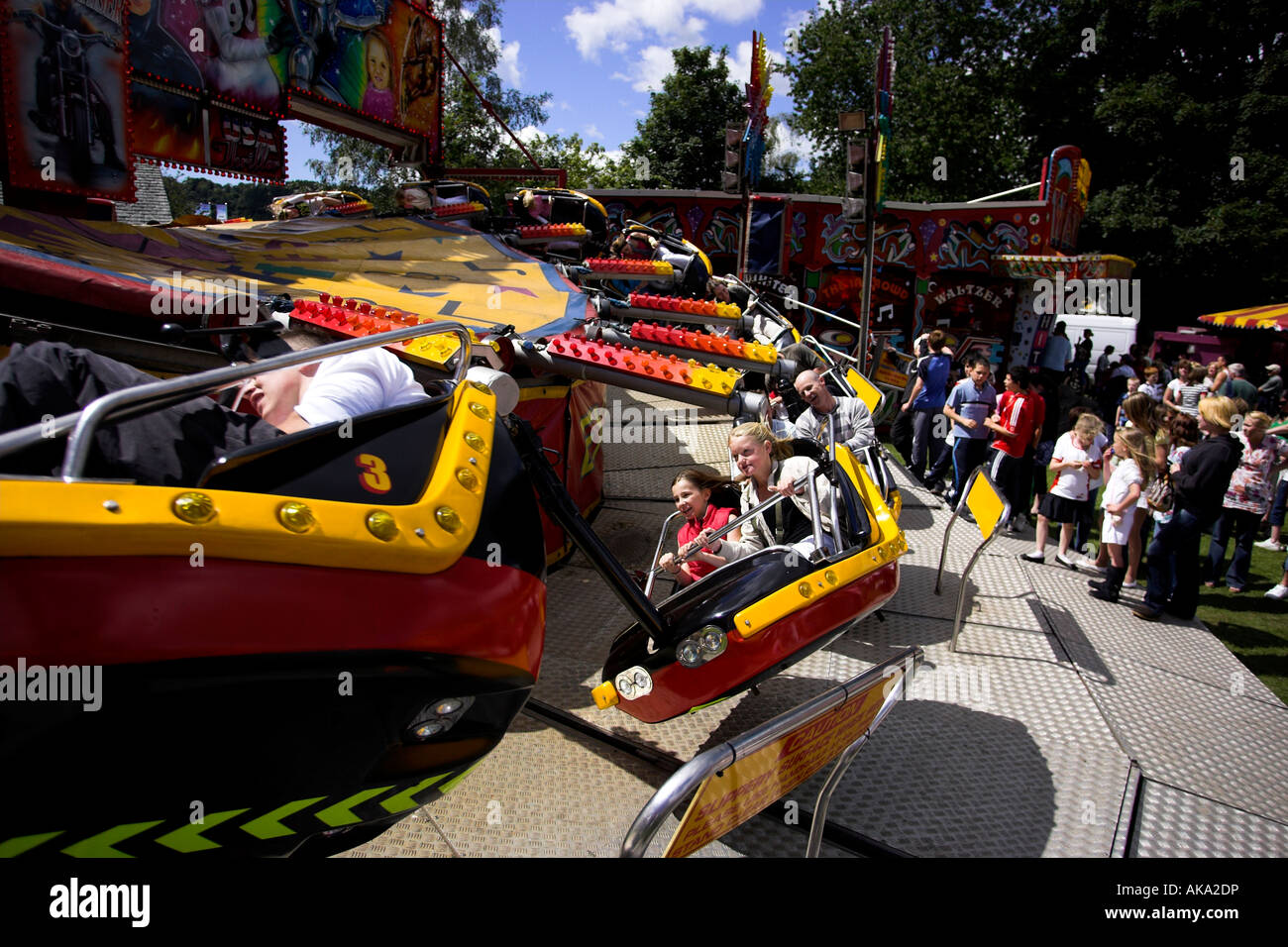 Funfair rides at the annual fair held on the Glebe - Bowness Bay on ...