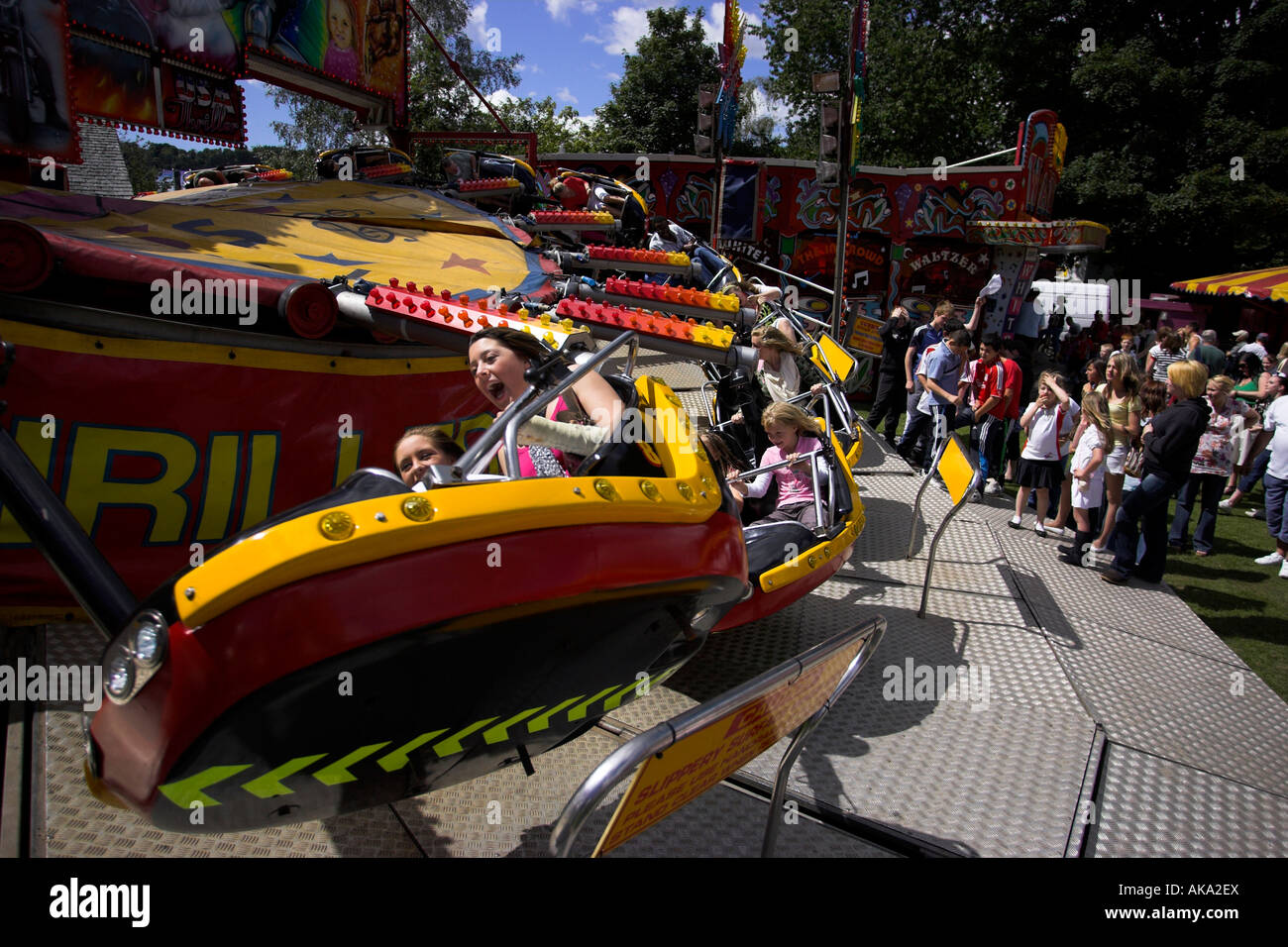 Funfair rides at the annual fair held on the Glebe - Bowness Bay on ...